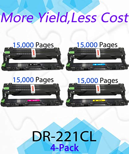 EASYPRINT (4 Pack) Compatible DR221 DR-221CL Drum Unit Use for Brother DCP-9020CDW HL-3140CDW HL-3170CDW MFC-9140CDN MFC-9330CDW Printer (BK/C/M/Y)