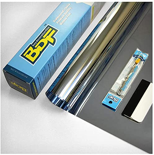 BDF S05 Window Film Daytime Privacy and Heat Control Mirror Silver 5 (Very Dark) - 24in X 16ft