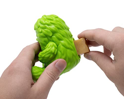 Yeti Puff and Play Dog Toy Interactive Nuggets Treats Dispenser Puzzle, Fun Stimulating Chew Toy for Teething, Behavior Training, Anxiety Calming, for Light to Moderate Chewers, Green