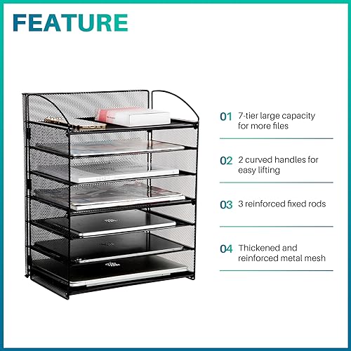 COSYAWN Mesh Desk Paper Tray Organizer