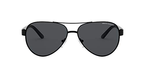 A|X ARMANI EXCHANGE Men's AX2034S Aviator Sunglasses, Black/Grey, 59 mm