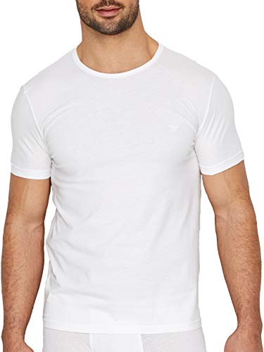 Emporio Armani Men's Cotton Crew Neck T-Shirt, 3-Pack, White, Medium