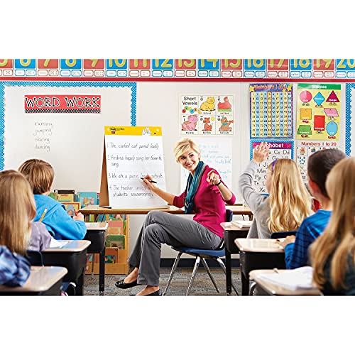Post-it 563PRL Self Stick Tabletop Easel Ruled Pad, Command Strips, 20 x 23, White, 20 Shts/Pad