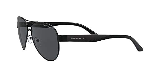A|X ARMANI EXCHANGE Men's AX2034S Aviator Sunglasses, Black/Grey, 59 mm