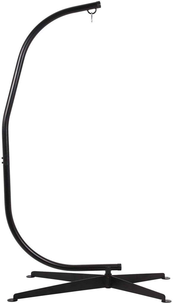 Ezone Heavy Duty Metal Hanging Hammock C-Stand for Chair, Porch Swing W/Weather-Resistant Finish, Offset Base, 360-DEGREE Rotation