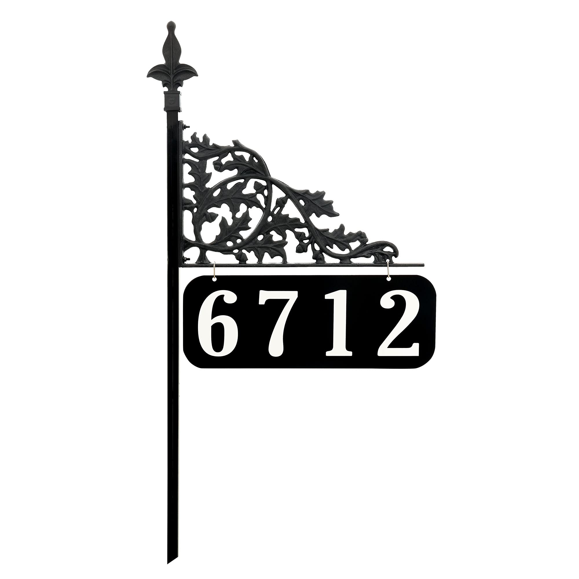 Address America USA Handcrafted Oak 30 Inch Reflective Address Sign - Double Sided - Easy to Read Day and Night - AS
