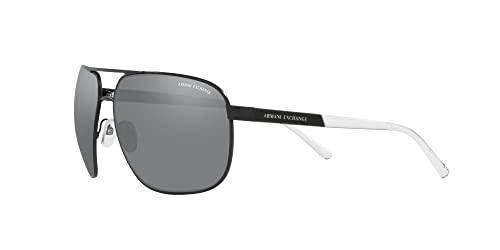 A|X ARMANI EXCHANGE Men's AX2040S Pilot Sunglasses, Light Grey Mirrored Black, 64 mm