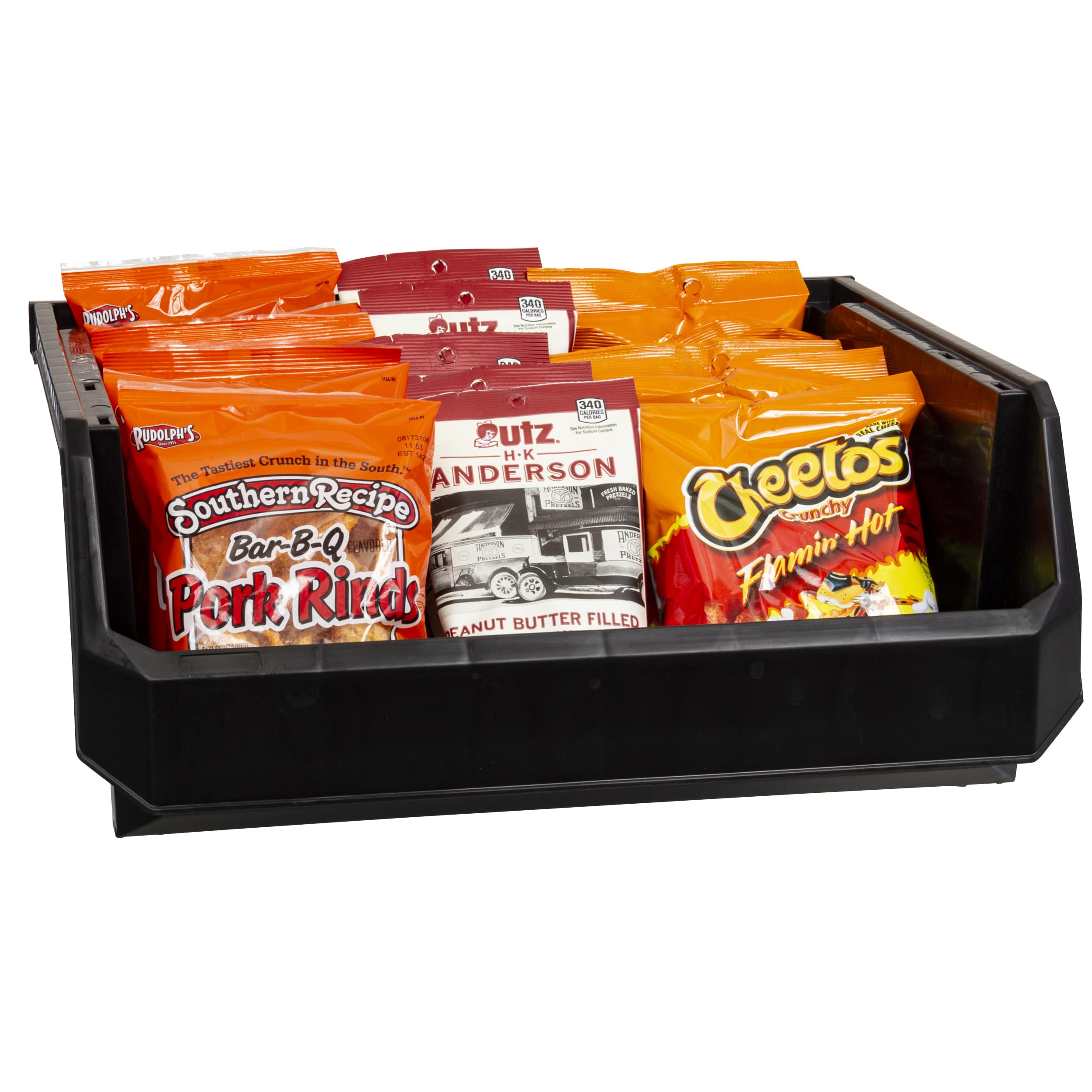 ReadySpace Plastic Containers for Organizing and Storage Bins for Closet, Kitchen, Office, Garage or Pantry Organization, Stackable Bins, Extra Large (14.8" x 16.5" x 7"), 4-Pack, Black
