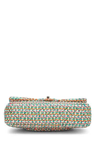 CHANEL, Pre-Loved Multicolor Woven Classic Double Flap Medium, Multi