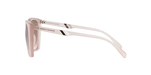 A|X ARMANI EXCHANGE Women's AX4116SU Universal Fit Butterfly Sunglasses, Light Brown Mirrored Silver Gradient, 53 mm