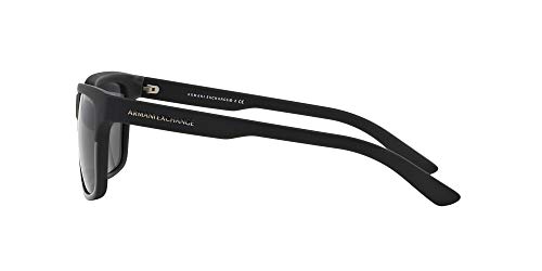 A|X ARMANI EXCHANGE Men's AX4026S Square Sunglasses, Matte Shiny Black/Grey, 56 mm