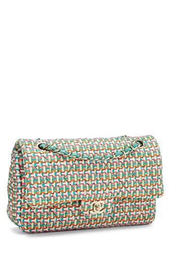 CHANEL, Pre-Loved Multicolor Woven Classic Double Flap Medium, Multi