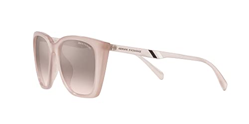A|X ARMANI EXCHANGE Women's AX4116SU Universal Fit Butterfly Sunglasses, Light Brown Mirrored Silver Gradient, 53 mm