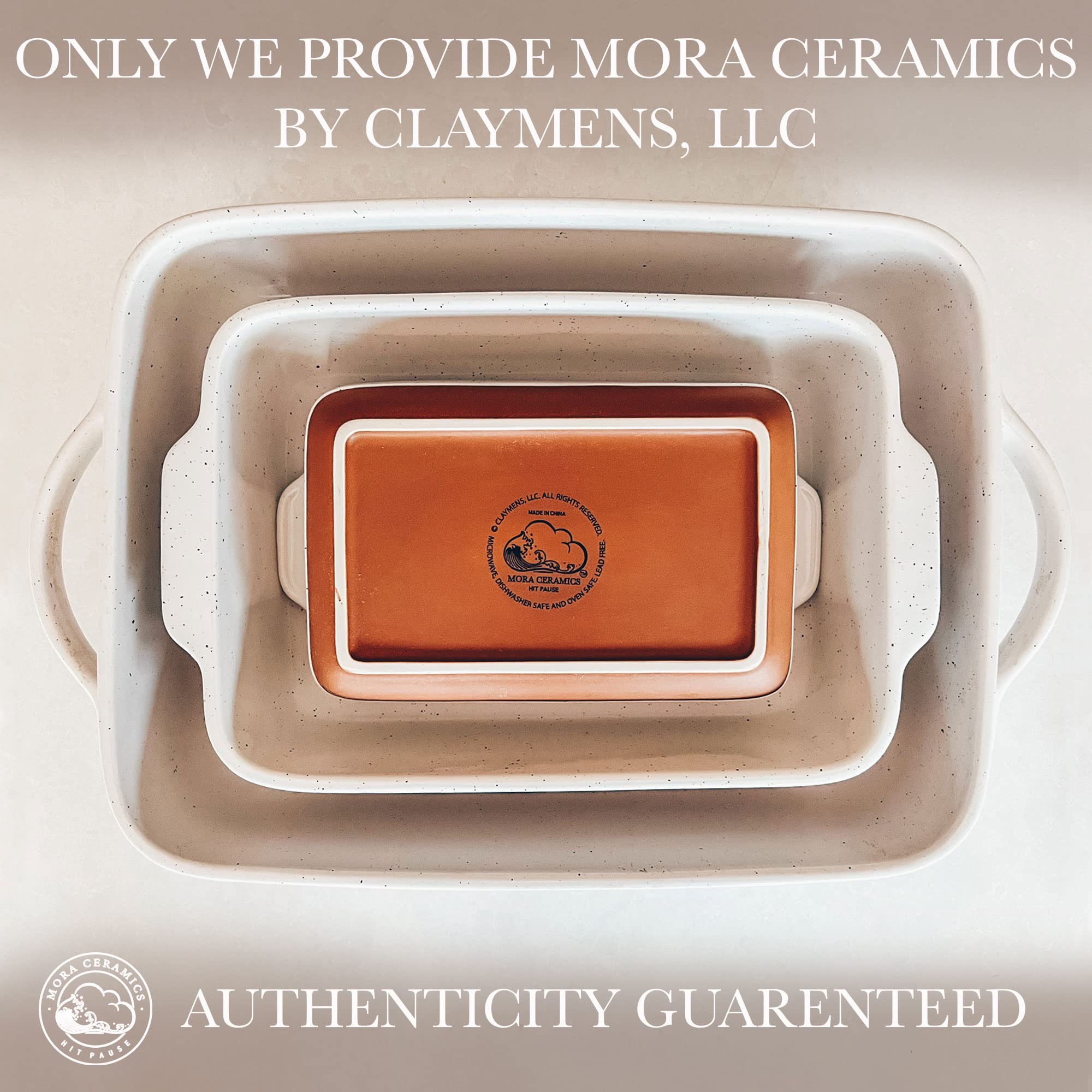 Mora 7x11in & Loaf Baking Dishes - Porcelain Casserole & Bakeware, Oven-to-Table, Freezer Safe - Set of 2, White
