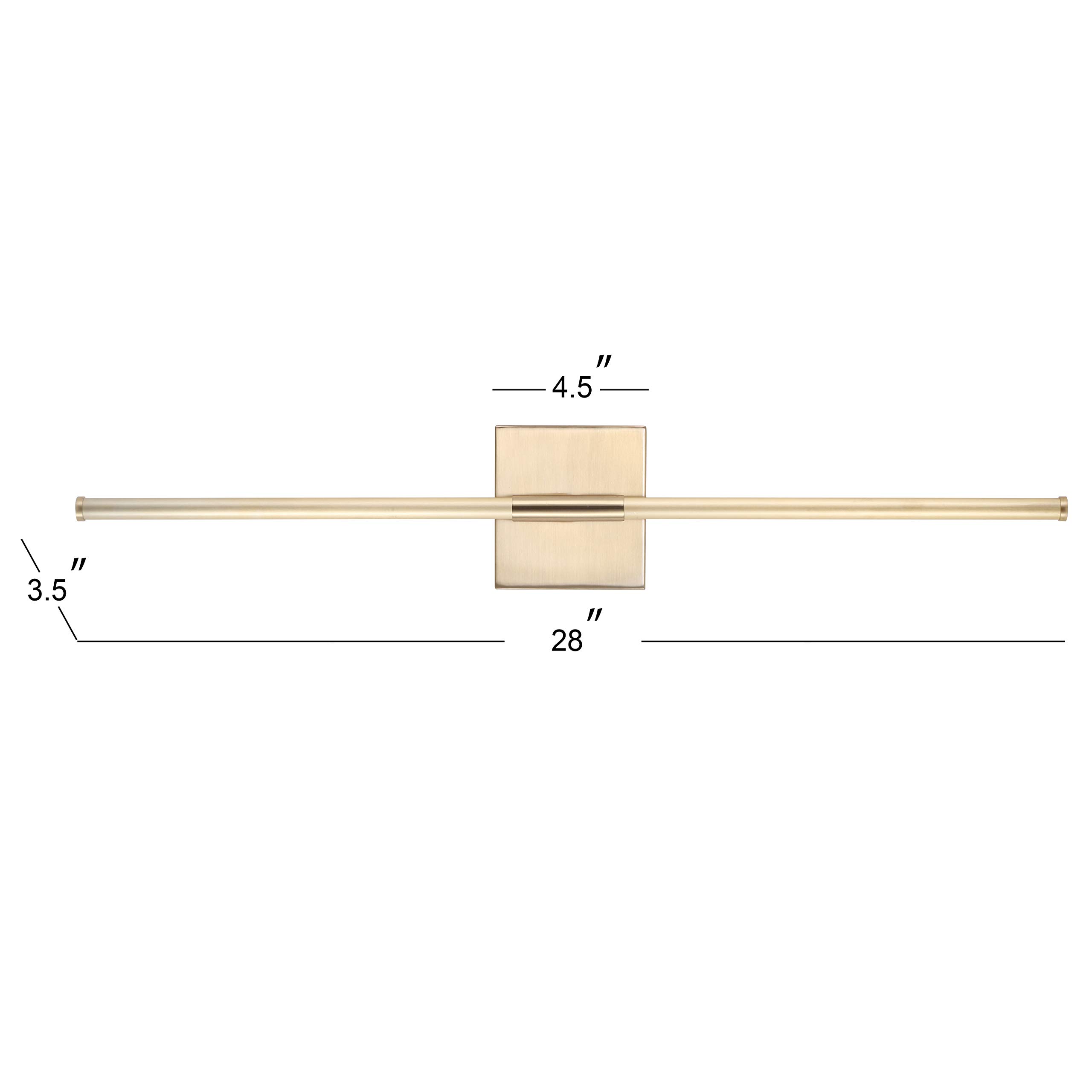 JONATHAN Y JYL7022B Makena 28" Dimmable Integrated LED Metal Wall Sconce, Minimalistic,Modern,Contemporary 3000K LED Bulbs for Bedroom, Living Room, Bathroom Hallway, Gold