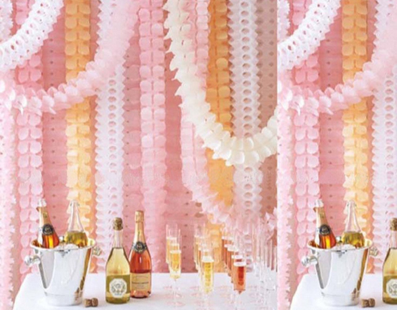 9 Pcs Four-Leaf Paper Garland Reusable Foldable Towel Garlands Streamers for Wedding and Event Party Decorations Hanging Paper Flowers Decorative,3.6M / 11.81 FT