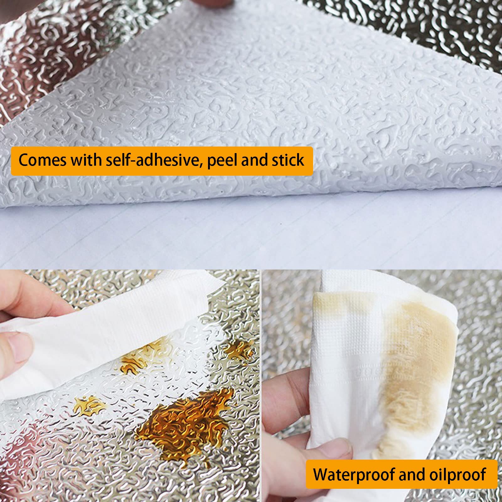 Snkxu Peel and Stick Countertops for Kitchen Backsplash Wallpaper Protector Behind Stove Oil Proof Self Adhesive Waterproof Decor Sticker Contact Paper Back Splash Guard 15.7X118 Inches