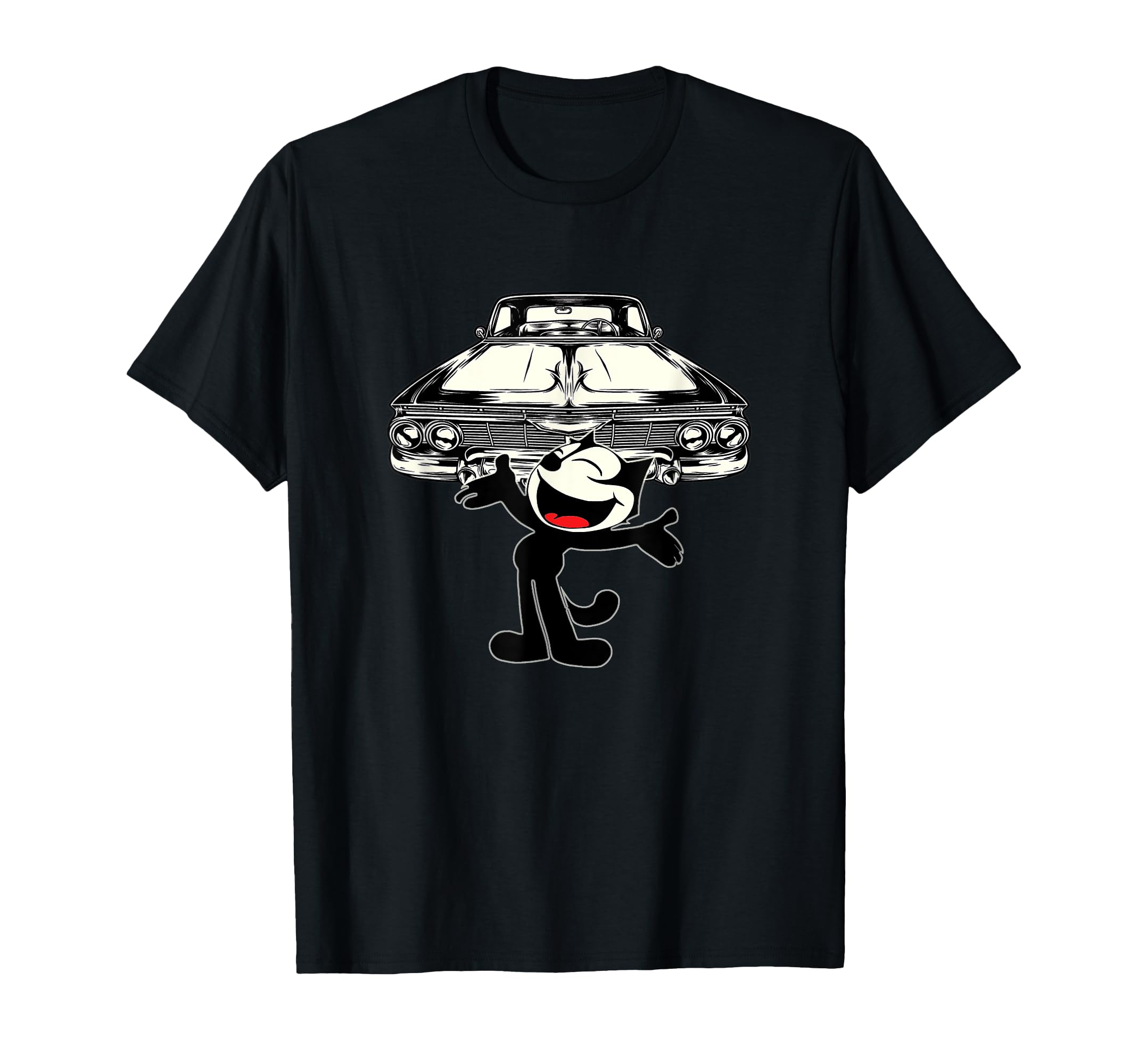 Felix Cat Cartoon Giant Lowrider Car Club Design Mashup T-Shirt