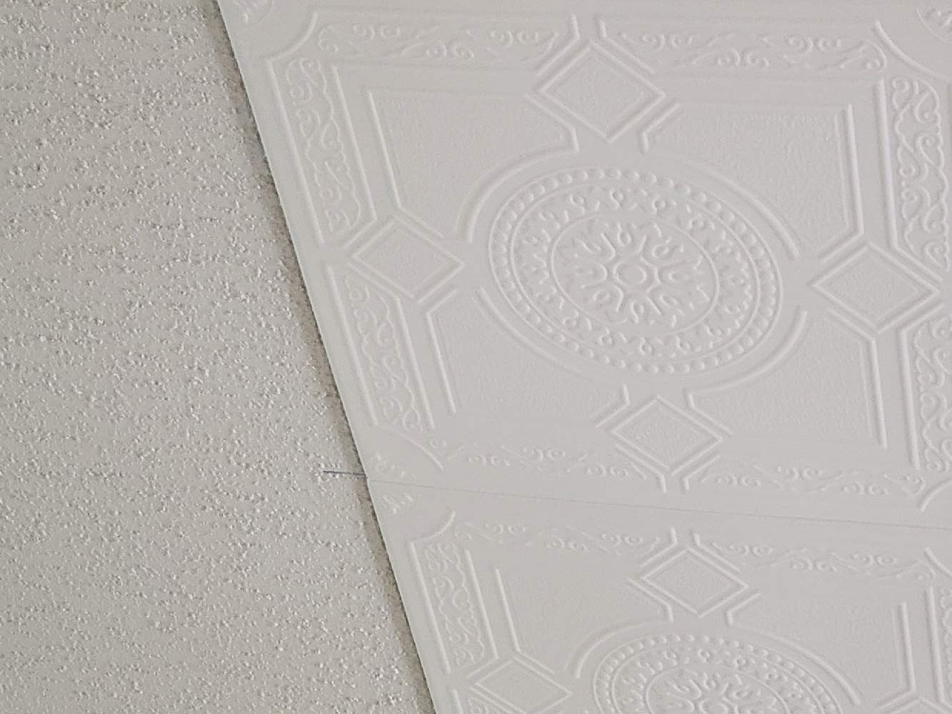 A La Maison Ceilings R30 Kensington Gardens Foam Glue-up Ceiling Tile (256 sq. ft./Case), Pack of 96, Plain White