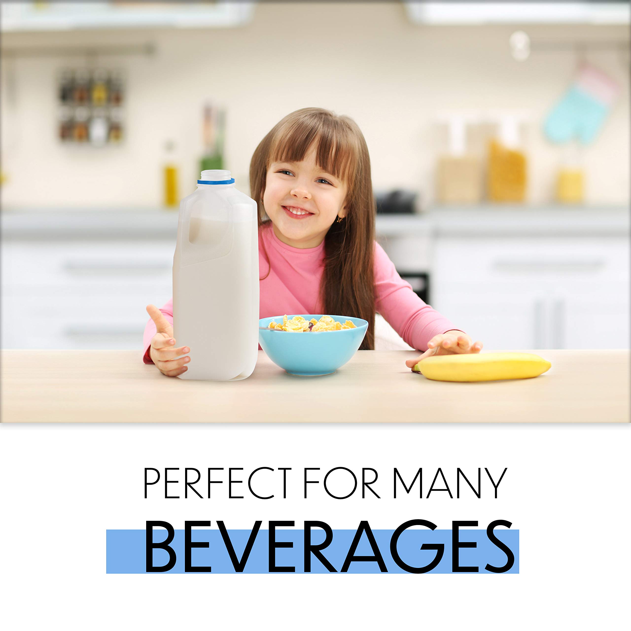 [6 PACK] Half Gallon Jugs With Caps - 64oz Empty Milk Plastic Container Bottles and Lid