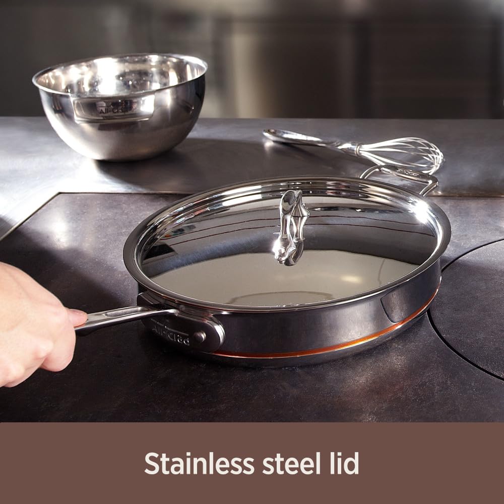 All-Clad 6203 SS Copper Core 5-Ply Bonded Dishwasher Safe Saucepan with Lid / Cookware, 3-Quart, Silver
