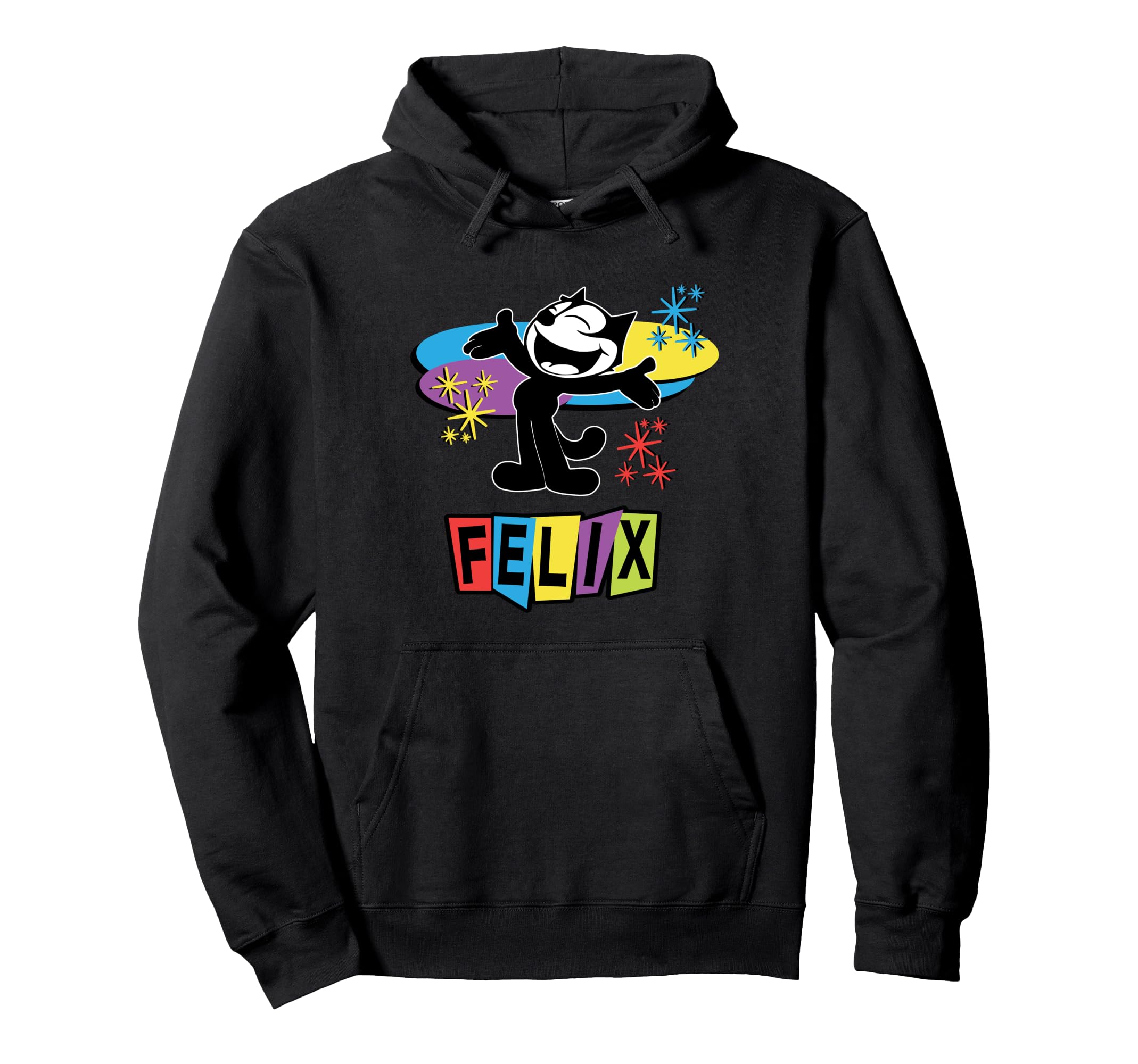Felix Cat Comics Retro Futurist TV in Joyful Happy Design Pullover Hoodie