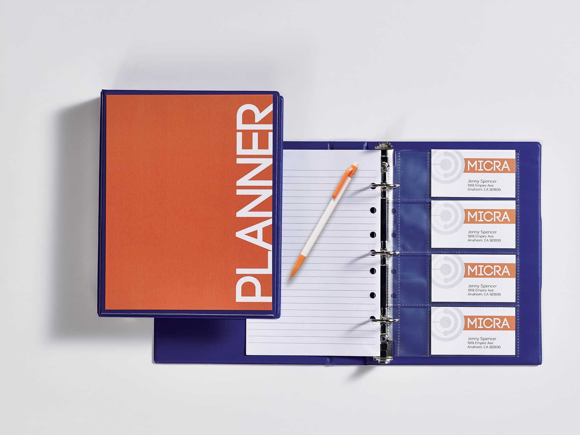 Avery Clear Business Card Organizer Pages for 5.5" x 8.5" Mini Binders, Pack of 5 Holds 40 Cards Total (76025)