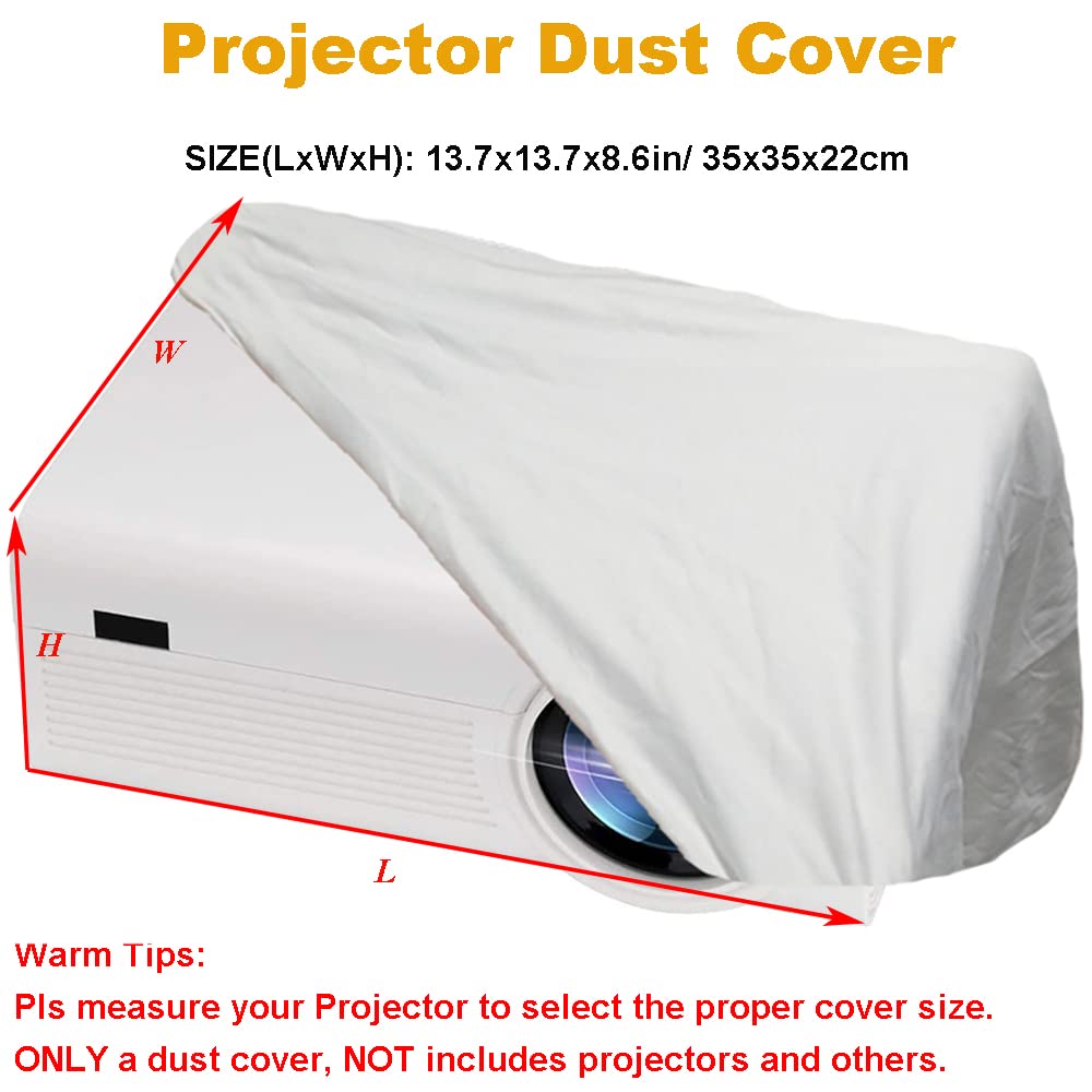 Skyour Projector Dust Cover Nylon Stretchy Outdoor Movie Video Projector Covers for Ceiling Mounted Universal Projectors Storage Bag Case Protective Covers (1PCS-White)