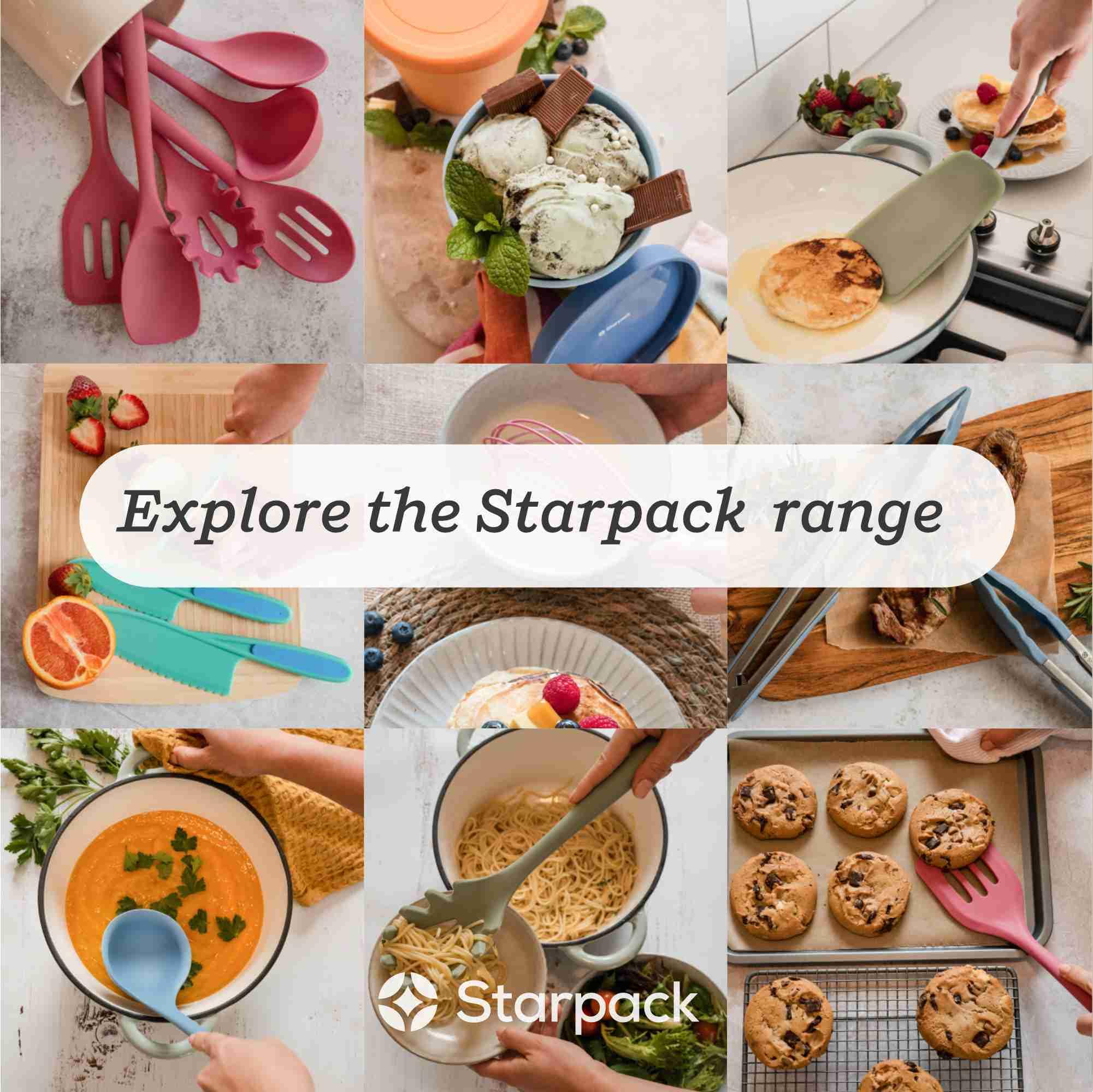 StarPack Ice Cream Containers for Homemade Ice Cream (2 Pcs) - Reusable Ice Cream Storage Containers for Freezer - Leak-Free Ice Cream Containers with Lids (Silicone) - 1 Liter per Ice Cream Container