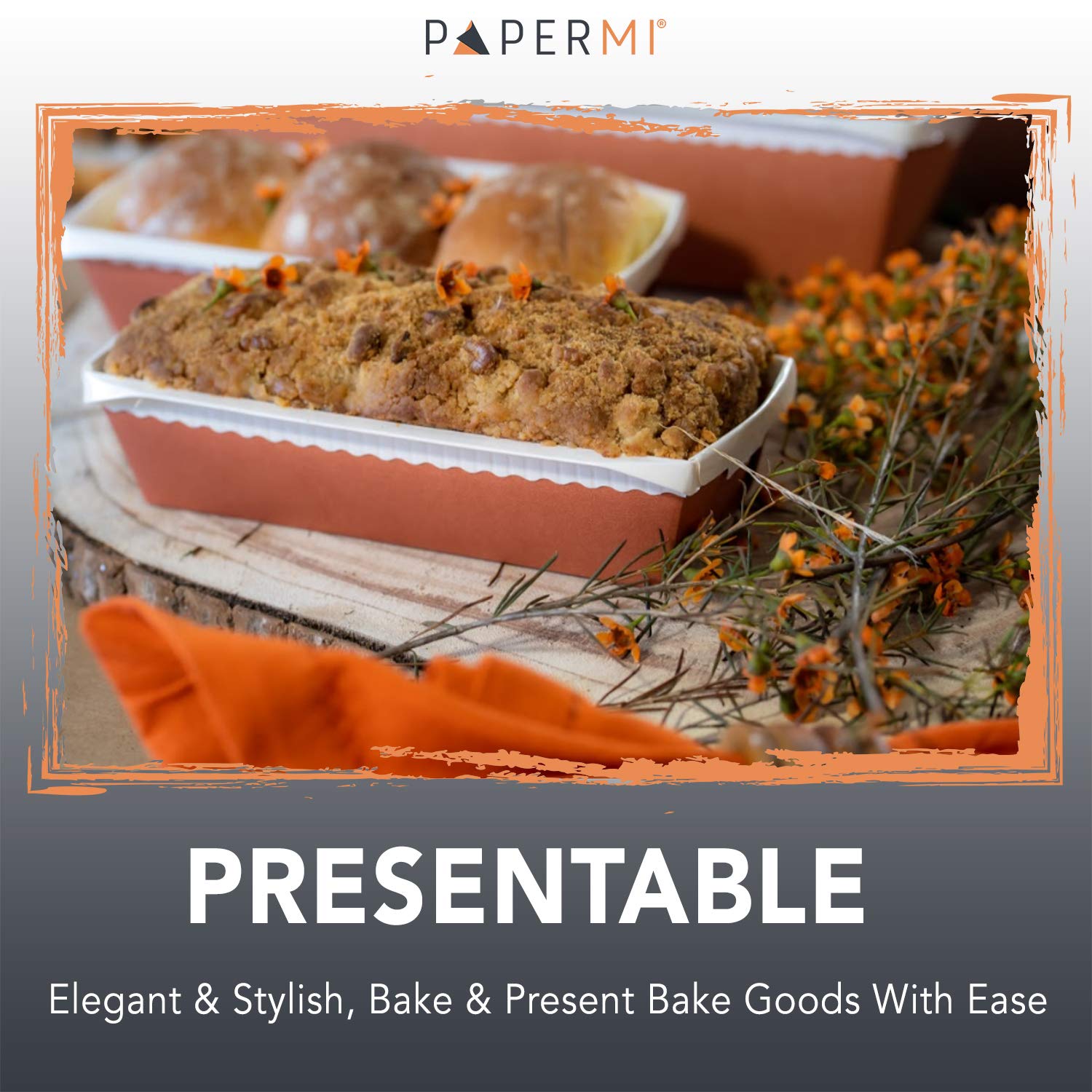 Paper Loaf Pans – 24pcs, 6.5” x 2.5”, 1.75”, 14oz – Oven, Microwave & Freezer Safe – Paper Cake Pans You Can Take From Bake to Serve – Non Stick, Disposable Molds for Runny, Thick & Dough Batter