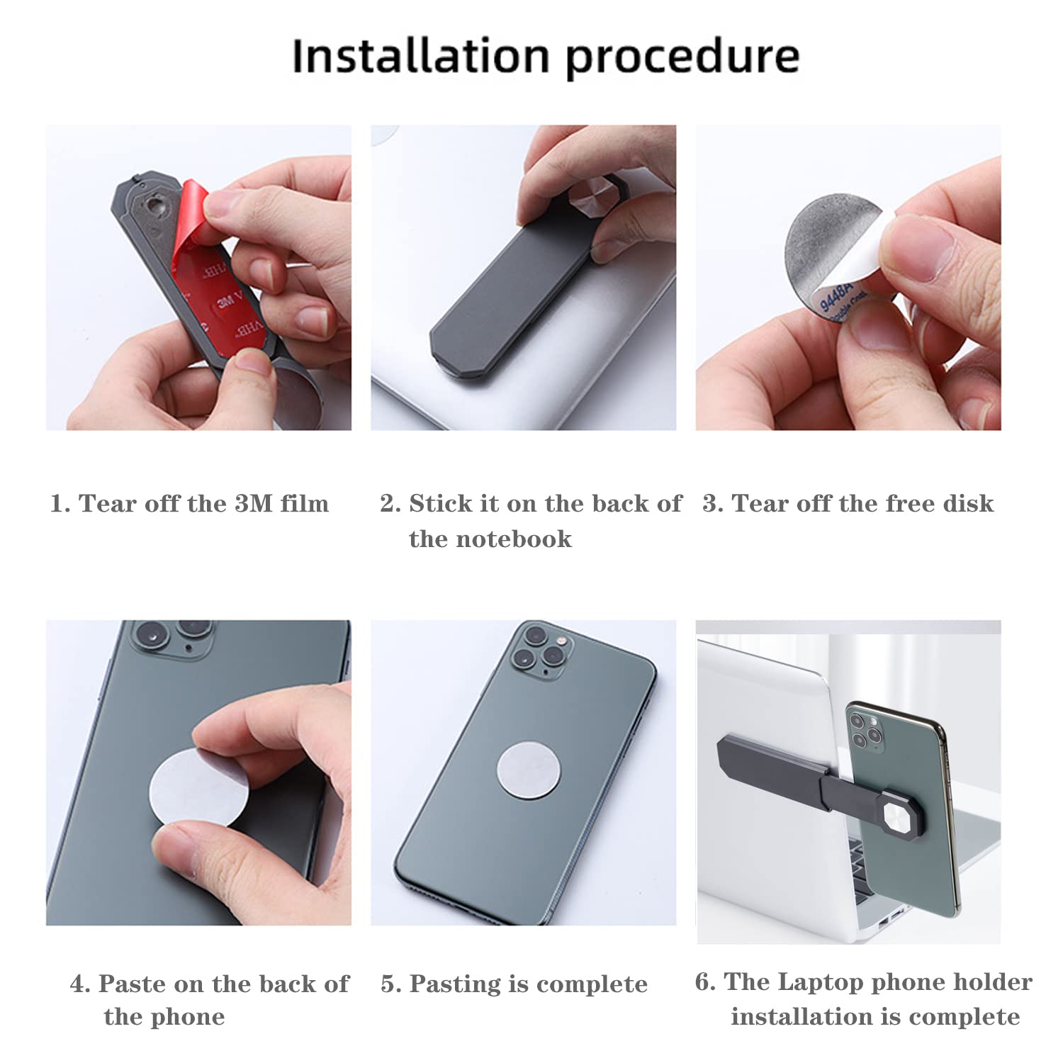 Laptop Phone Holder,Laptop Stand Adjustable Laptop Mount Monitor Expansion Bracket , Foldable Magnetic Cellphone Stand,Slim Portable Scalable Stand