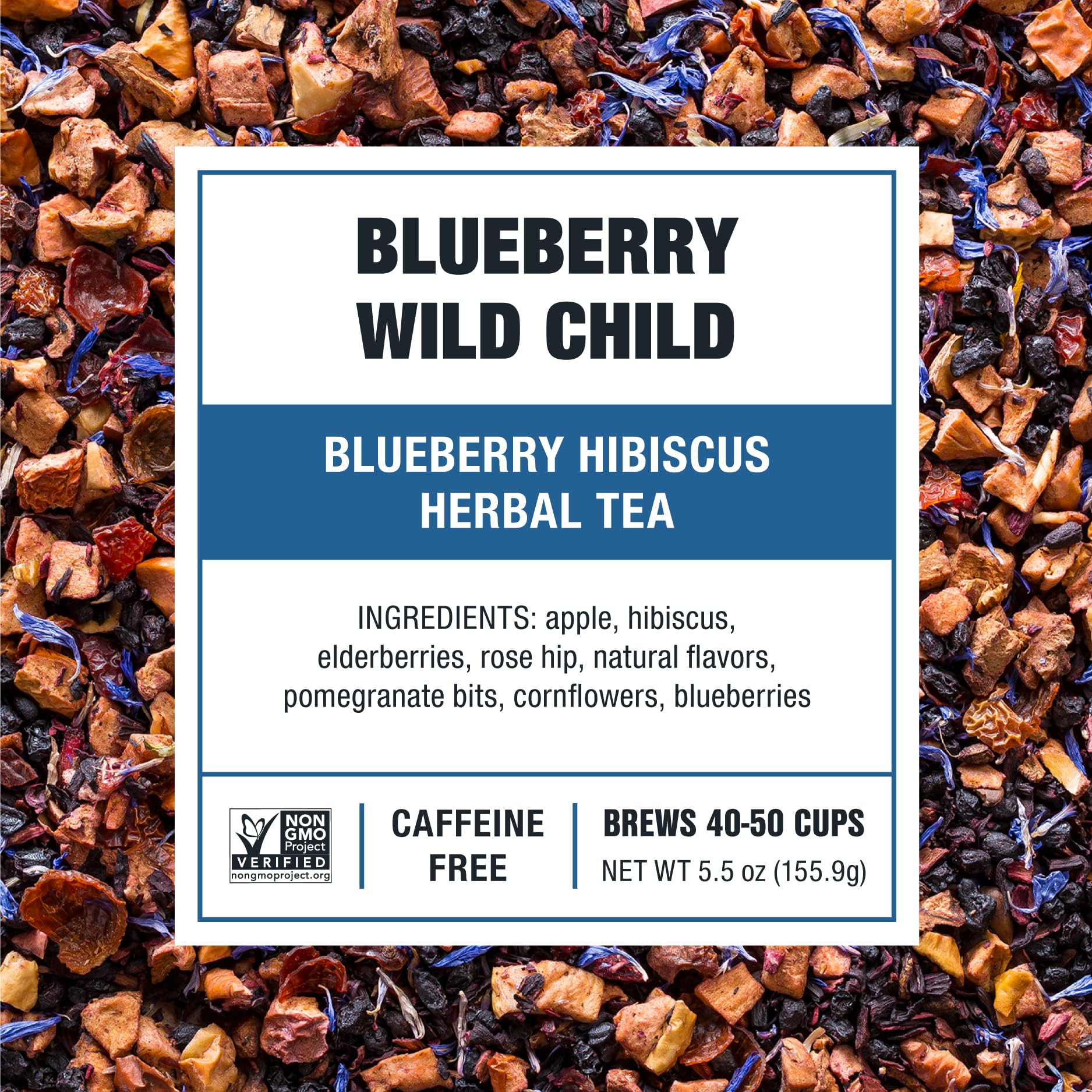 Tiesta Tea - Blueberry Wild Child, Loose Leaf Blueberry Hibiscus Herbal Tea, Non-Caffeinated, Hot & Iced Tea, 5.5 oz Tin - 50 Cups, Natural Flavors, Herbal Tea Loose Leaf Blend