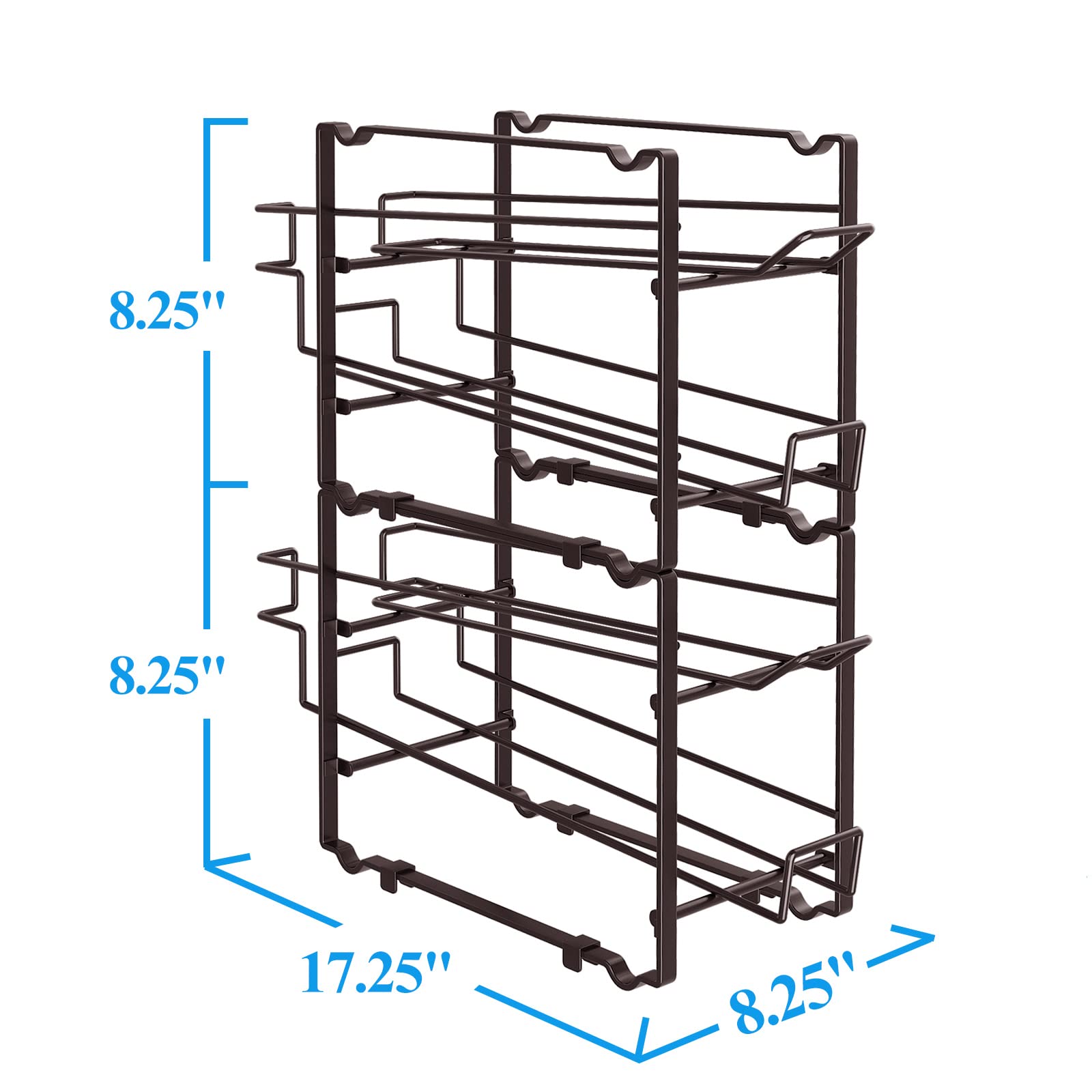 Wisdom Star 2 Pack Soda Can Organizer Rack for Pantry, Stackable Beverage Soda Can Storage Dispenser Holder for Refrigerator, Cabinet, Brown