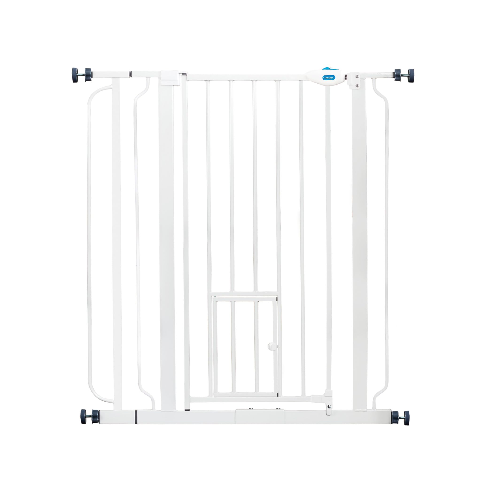 Carlson Extra Tall Walk Through Pet Gate with Small Pet Door, Includes 4-Inch Extension Kit, 4 Pack Pressure Mount Kit and 4 Pack Wall Mount Kit