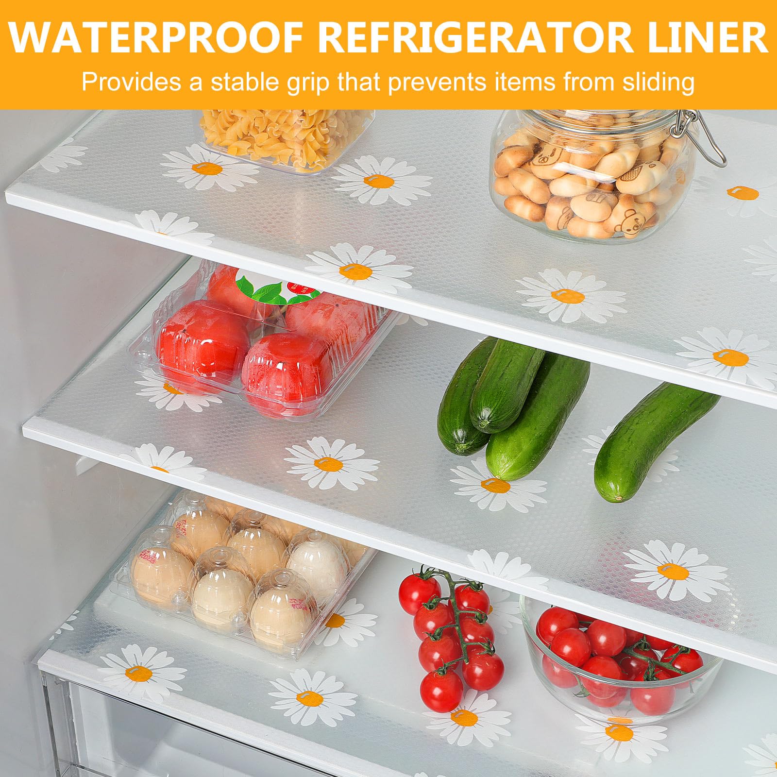INNOLITES Drawer and Shelf Liner, Non Adhesive Waterproof Kitchen Cabinet Liner, Non Slip EVA Shelf Liner for Kitchen Cabinet, Drawers, Shelves, Pantry, Dresser, 17.5" × 78.7"