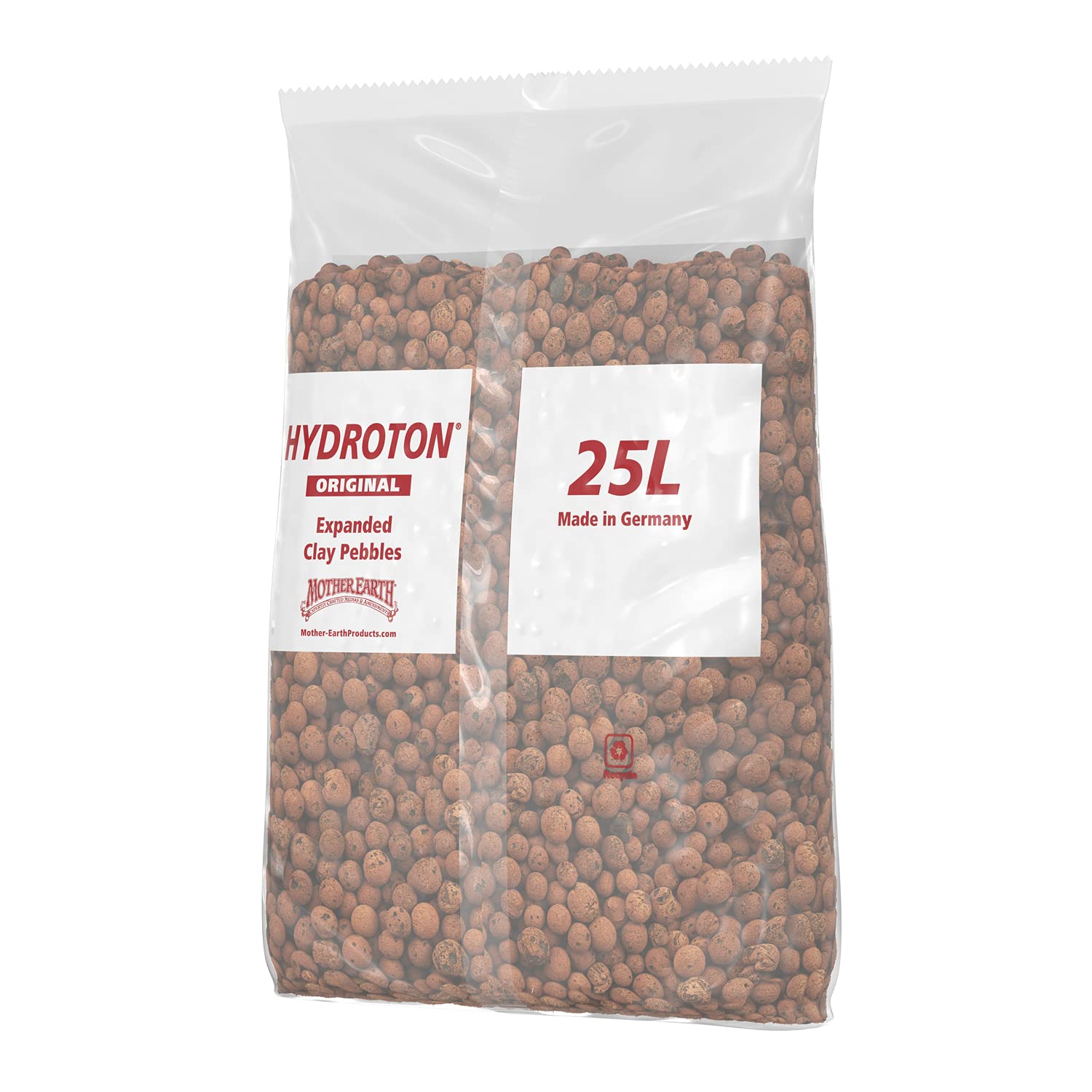 Mother Earth HGC714114 Hydroton Original Expanded Clay Pebbles, 25 Liter, Terra Cotta