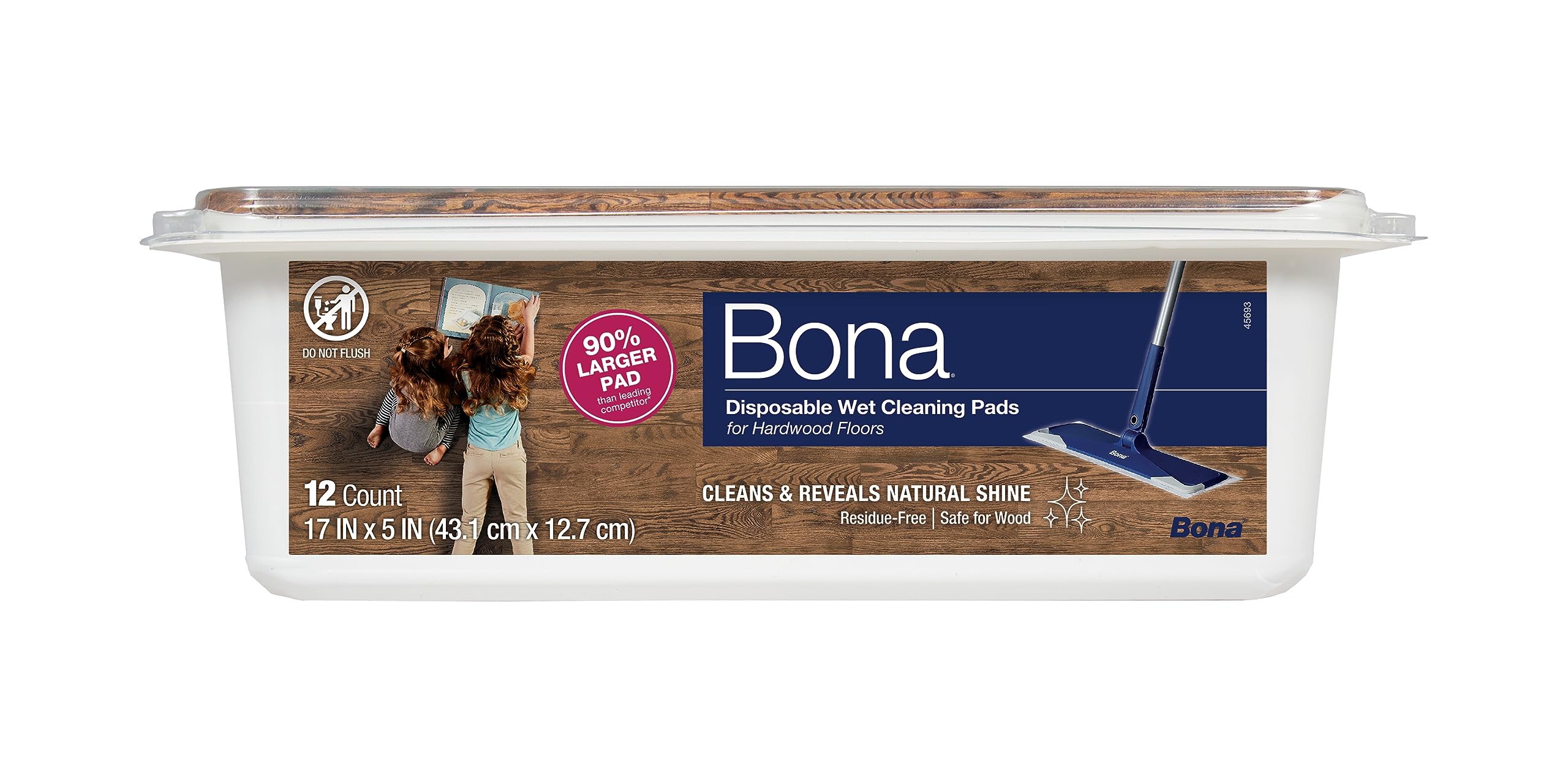 Bona Hardwood Floor Disposable Wet Cleaning Pads, 12ct