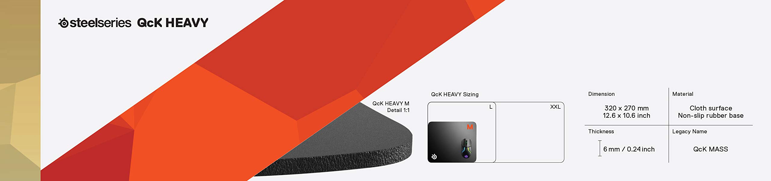 SteelSeries QcK Gaming Surface - Medium Thick Cloth - Mouse Pad of All Time - Peak Tracking and Stability - Black