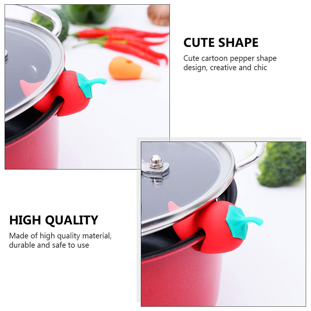 Hemoton Pot Cover Holder 1 Set 2pcs Spill Proof Lid Lifter for Soup Pot Silicone Kitchen Tools Lid Stand Heat Resistant Holder Let Steam Release Cooking Helpers Decoration Spill Stopper
