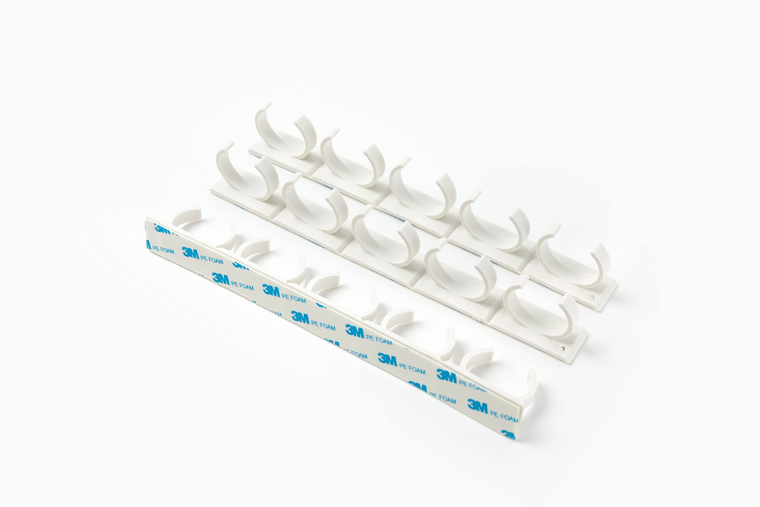 Spice Clip Strips For Cabinet Doors - Organizer for Spices - Spice Rack Holds15 Spice Jars - 3M Adhesive Gripper Clip Strips For Pantry Made of Heavy White Plastic By Crazy Chef