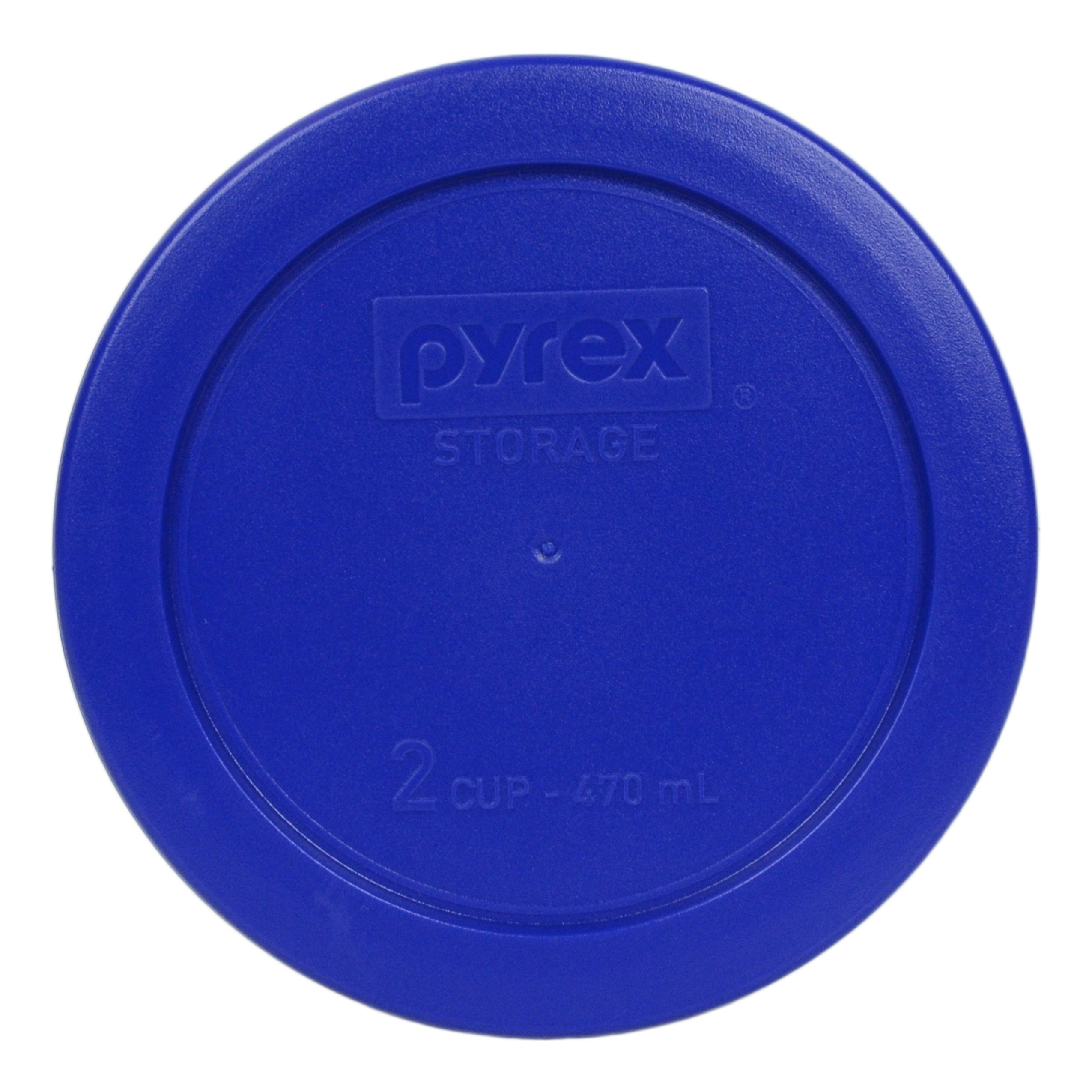 Pyrex 7200-PC 2 Cup Cadet Blue Round Plastic Food Storage Lid - 2 Pack