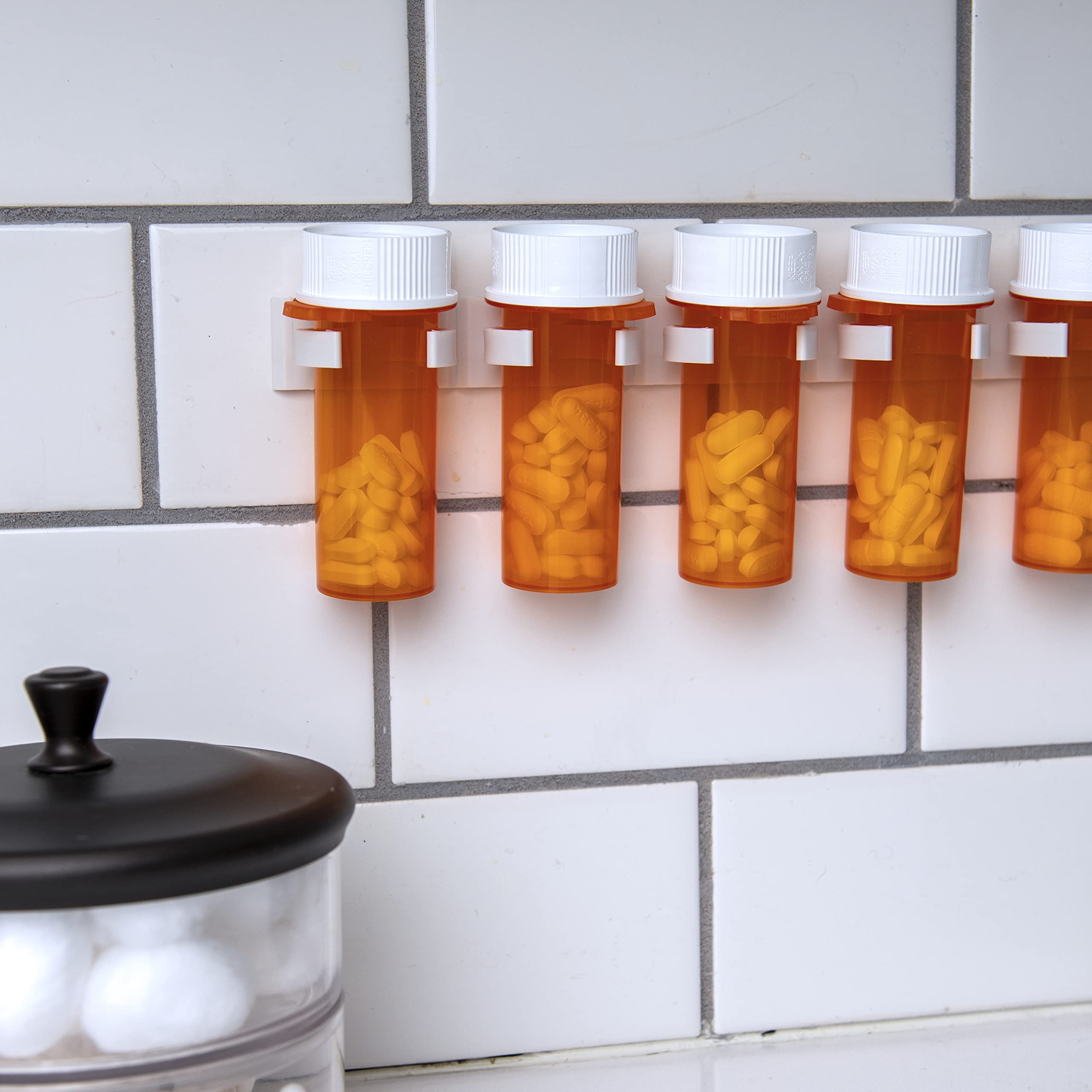 Spice Clip Strips For Cabinet Doors - Organizer for Spices - Spice Rack Holds15 Spice Jars - 3M Adhesive Gripper Clip Strips For Pantry Made of Heavy White Plastic By Crazy Chef