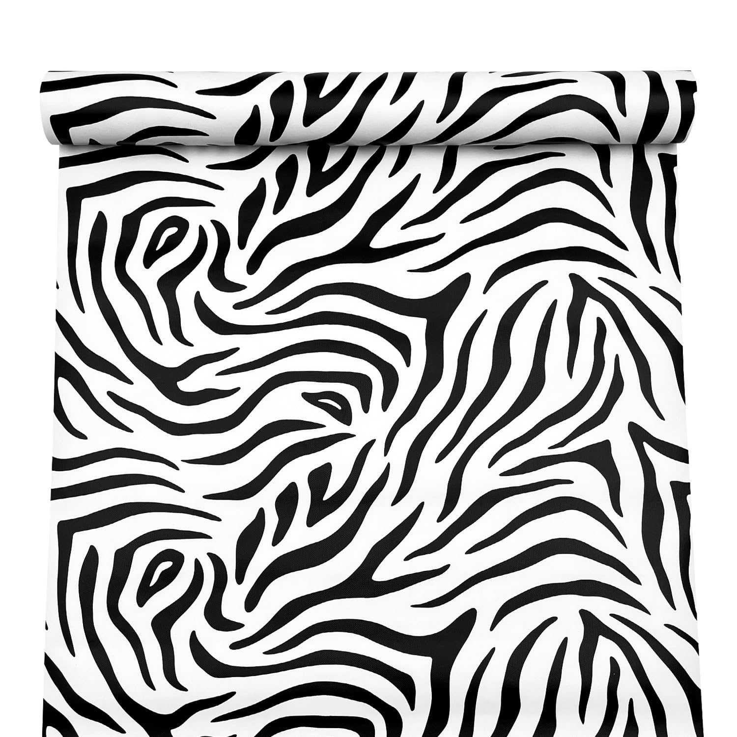 LovingWay Black White Shelf Liner 17.7x177 Inch Zebra Animal Print Drawer Lining Paper Self-Adhesive New Year Home Decorations