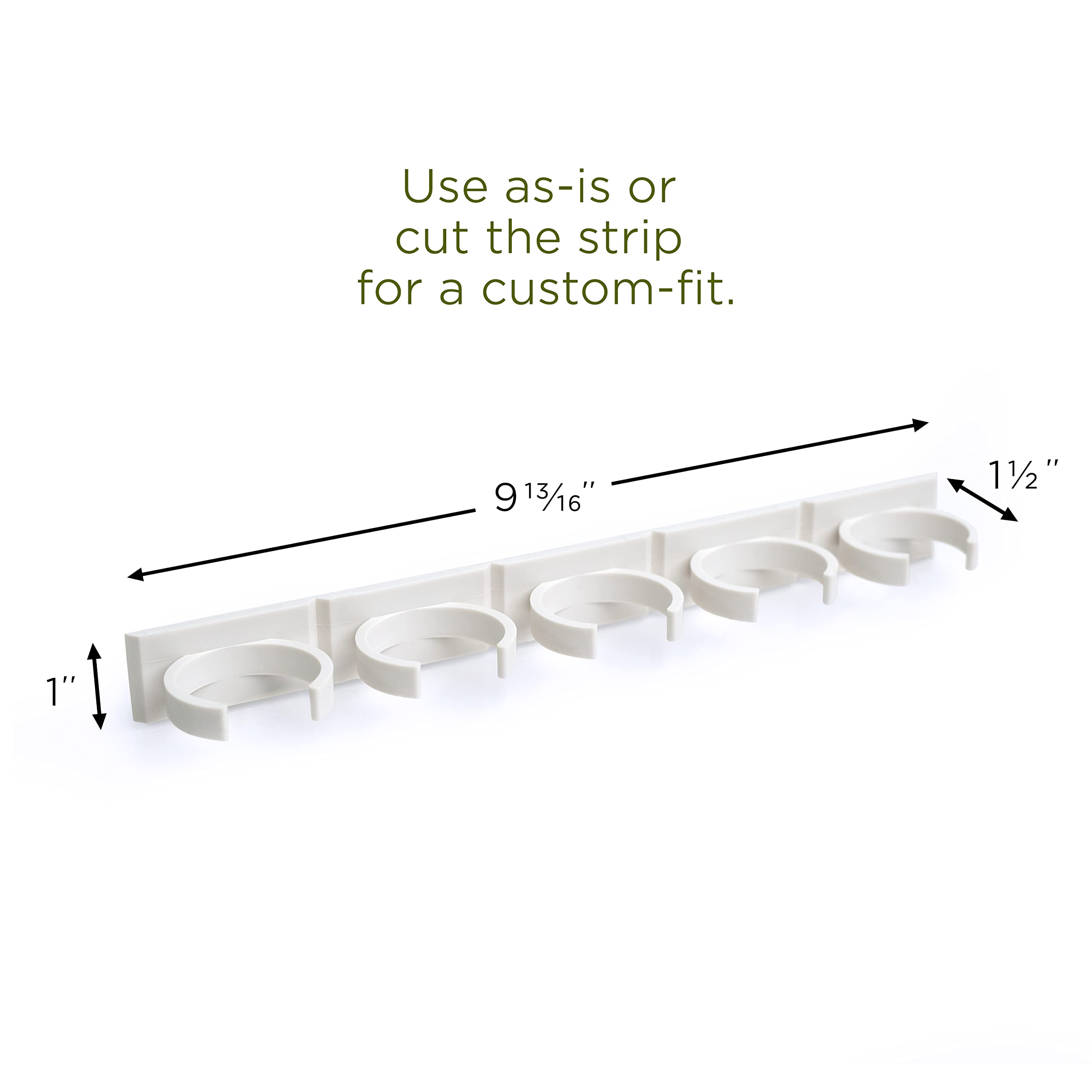 Spice Clip Strips For Cabinet Doors - Organizer for Spices - Spice Rack Holds15 Spice Jars - 3M Adhesive Gripper Clip Strips For Pantry Made of Heavy White Plastic By Crazy Chef