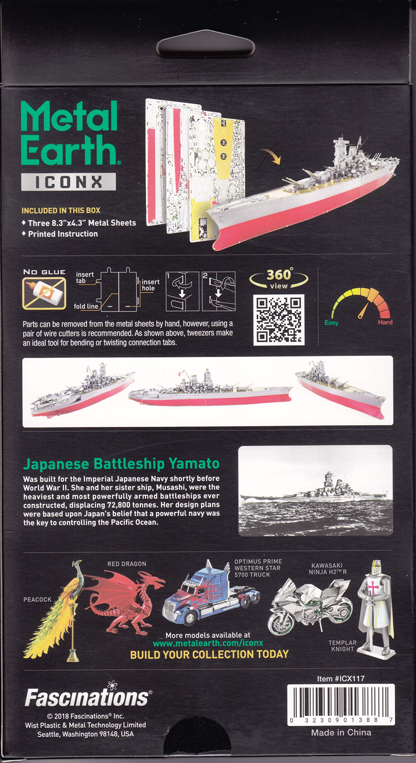 Fascinations Metal Earth Premium Series Yamato Battleship 3D Metal Model Kit