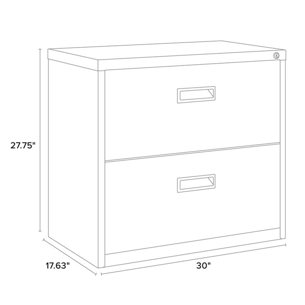 Hirsh 30 Inch Wide 2 Drawer Fully Assembled Steel Construction Metal Organizer Lateral File Cabinet for Home or Office with Built in Lock, Black