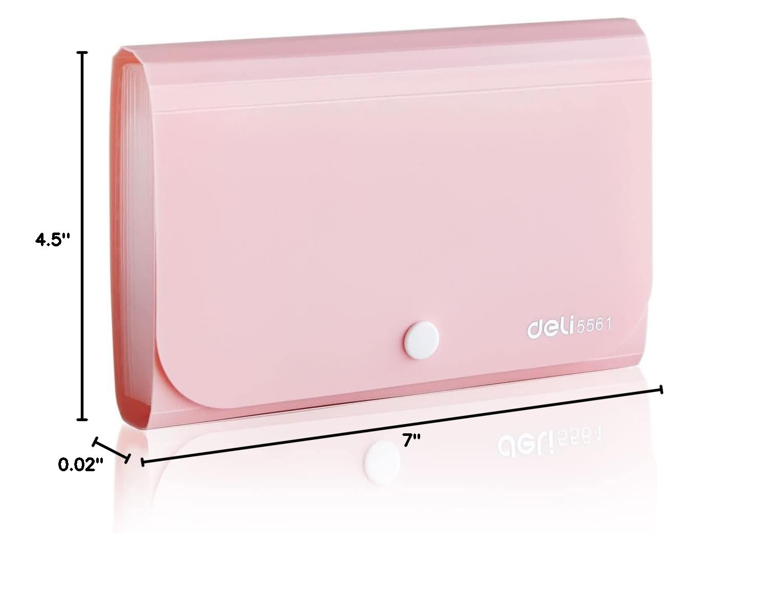 Expanding File Folder, Subdivision Accordion File Folder Mini Organizer PP Wallet for Cards,Coupons,Receipt,Tax Item or Changes,7x4.5 Inches,12 Pockets with Tabs and Check Case(Pink)