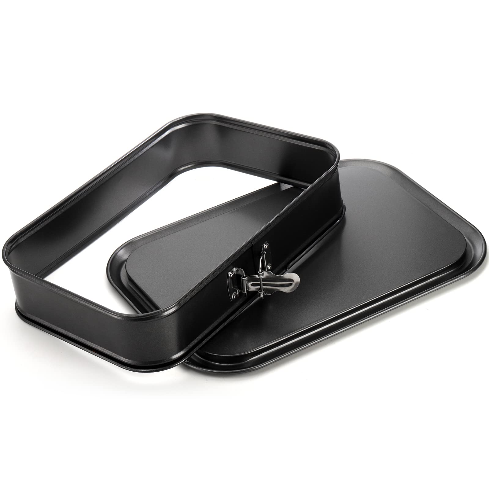 SOUJOY Springform Cake Pan, Non-stick Cheesecake Pan, 14 x 9 Inch Large Rectangle Cake Pan with Removable Bottom, Ice Cream Cake Bakeware, Black