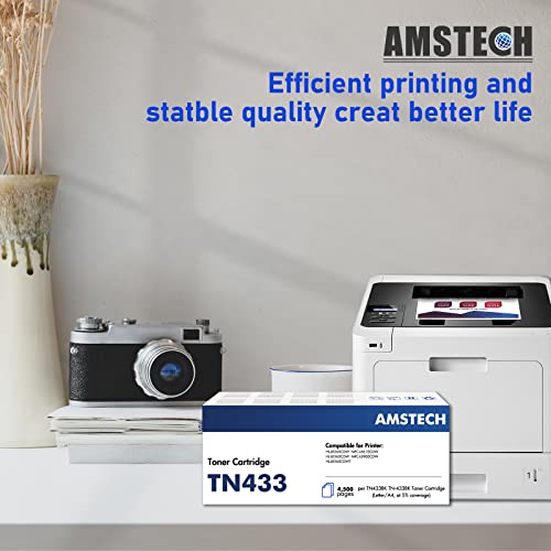 TN-433 TN 433 TN433 Toner Cartridges 4 Pack Compatible for Brother MFC-L8900CDW TN-433 TN433BK TN433C TN433M TN433Y for MFC-L8900CDW HL-L8360CDW HL-L8260CDW MFC-L8610CDW HL-L8360CDWT Printer