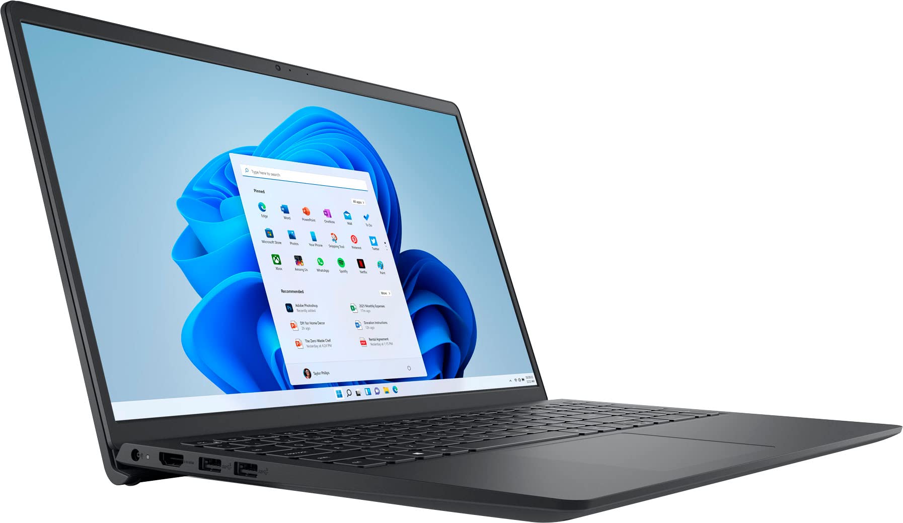 Dell Inspiron 15 Laptop, AMD 4-Core Ryzen 5 3450U, 15.6" HD Display, AMD Radeon Graphics, 8GB DDR4 512GB SSD, WiFi 5, Bluetooth, HDMI, 720P Camera, Numpad, Win11 Pro, Black